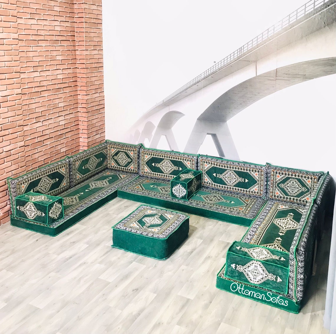 U Shaped Moroccan Sofa Setarabic Sofa Floor Seating Setfloor - Etsy