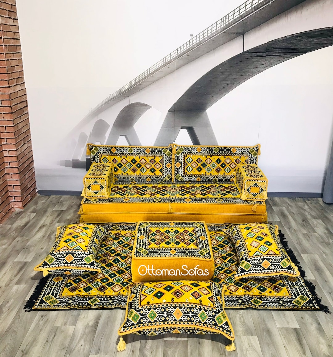 Authentic 8'' Arabic Floor Seating Sofa Set, Arabic Majlis, Sectional ...