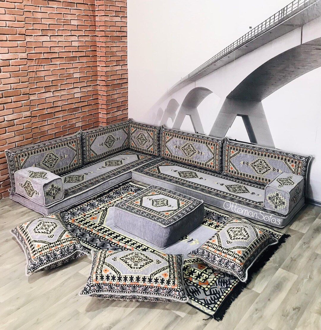 L Shaped Arabic Floor Seating Sofa Set,l Shaped Bench,l Shaped Corner ...
