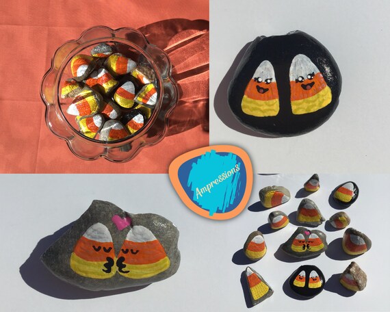 Candy Corn Painted Rocks - Mom. Wife. Busy Life.