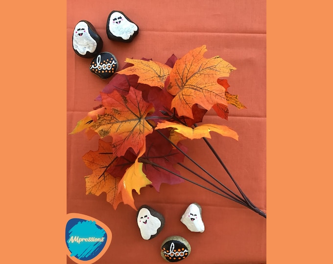 Halloween-painted Rocks, Ghost Rocks, Halloween Ghosts, Jack O Lantern ...