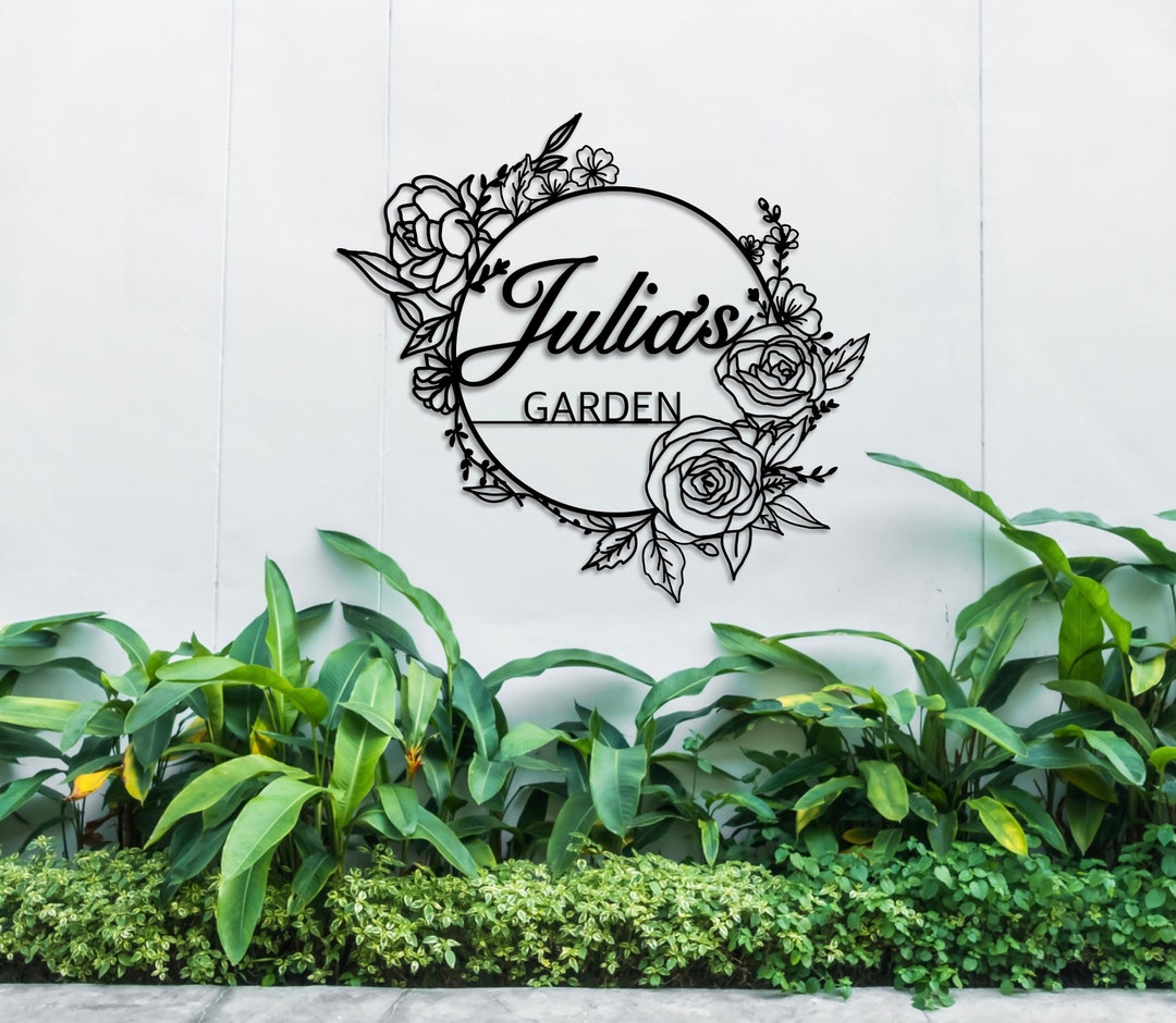 Custom Metal Garden Sign, Personalized Flowers Garden Sign, Gardener ...