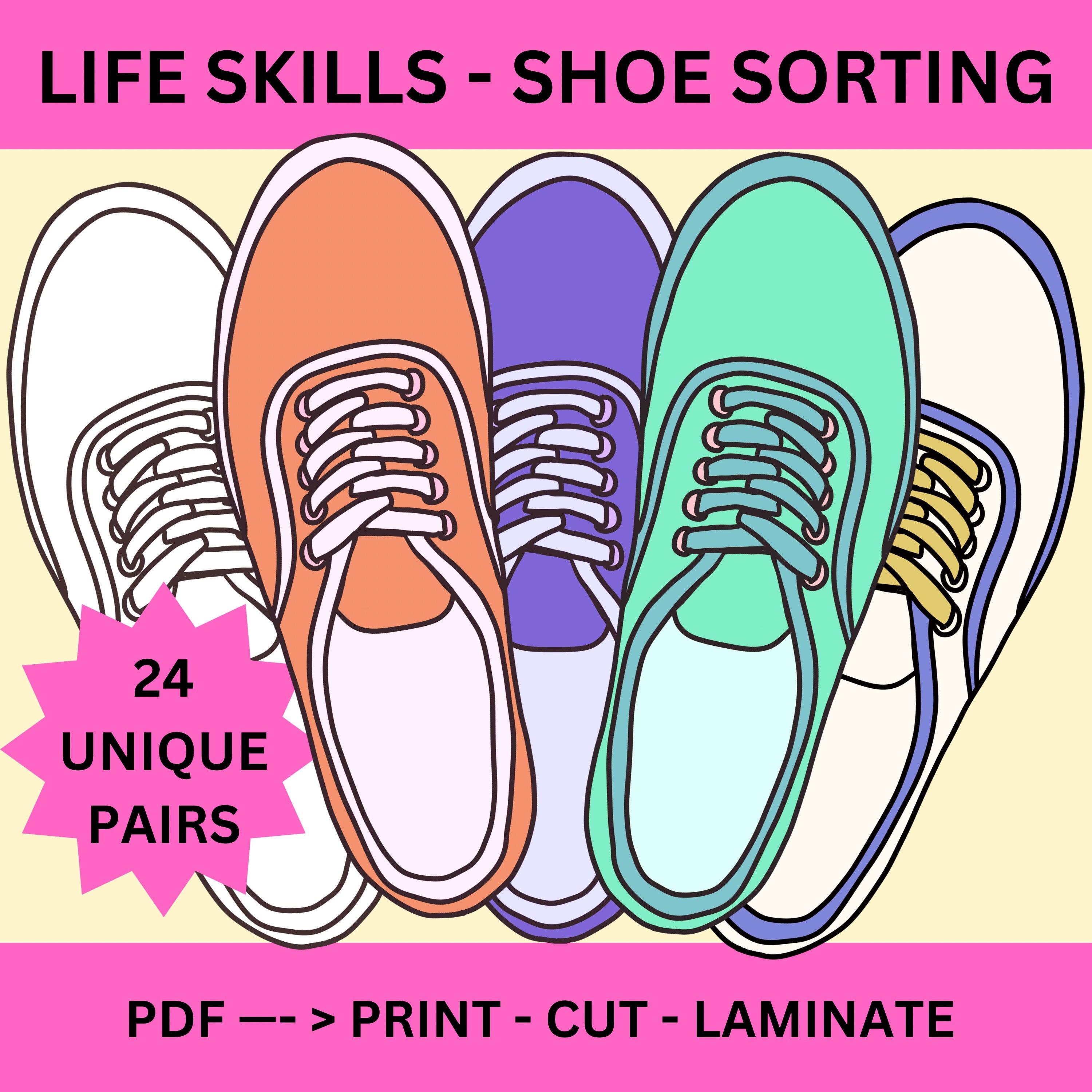 Shoe Sorting Activity Life Skills Resource Special Education ...