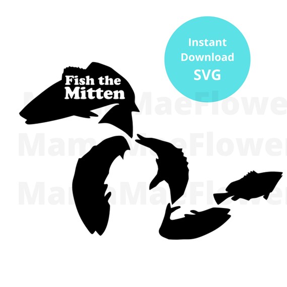 Fish the Mitten Instant Download SVG - Etsy