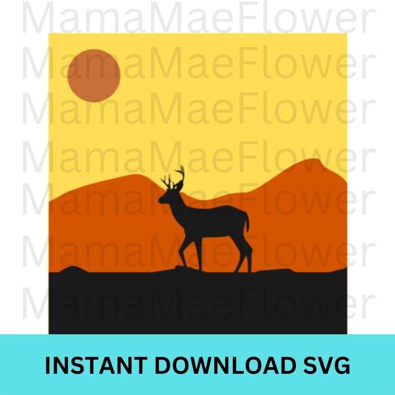 Deer Silhouette Svg Instant Download Etsy