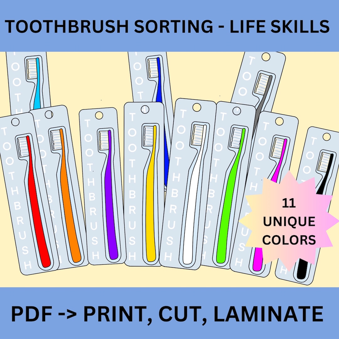 Toothbrush Sorting Activity Life Skills Resource Special Education ...