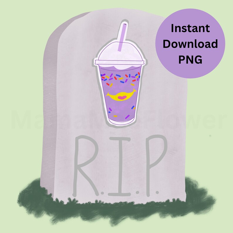 RIP Grimace Birthday Shake PNG Instant Download - Etsy