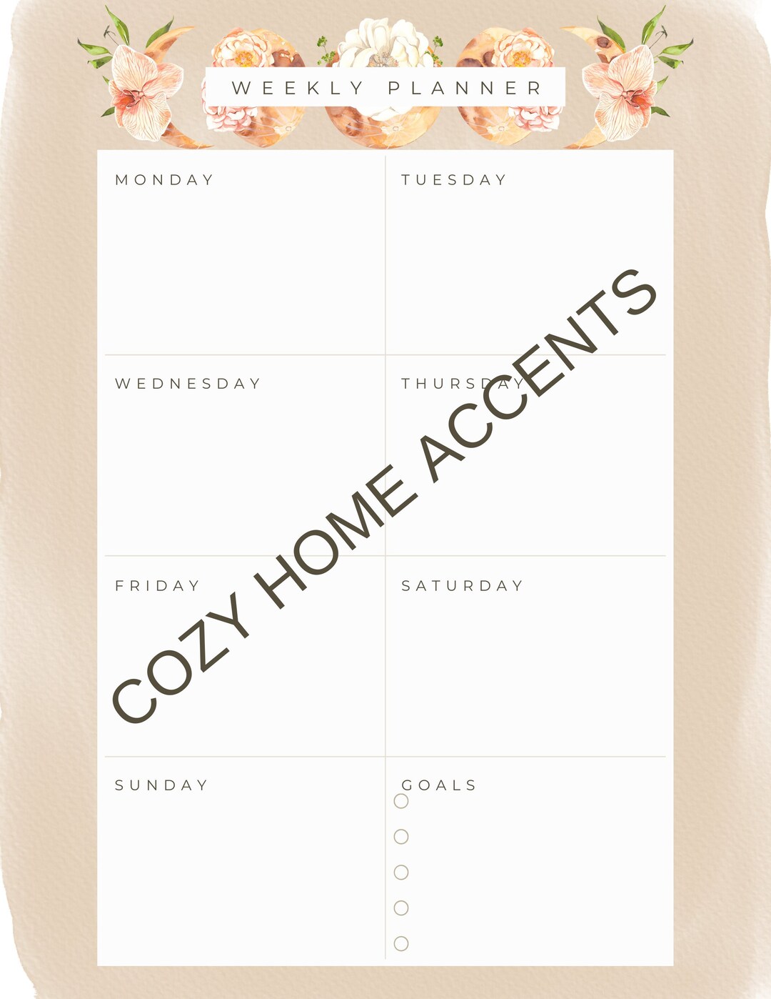 Floral Week Planner - Etsy