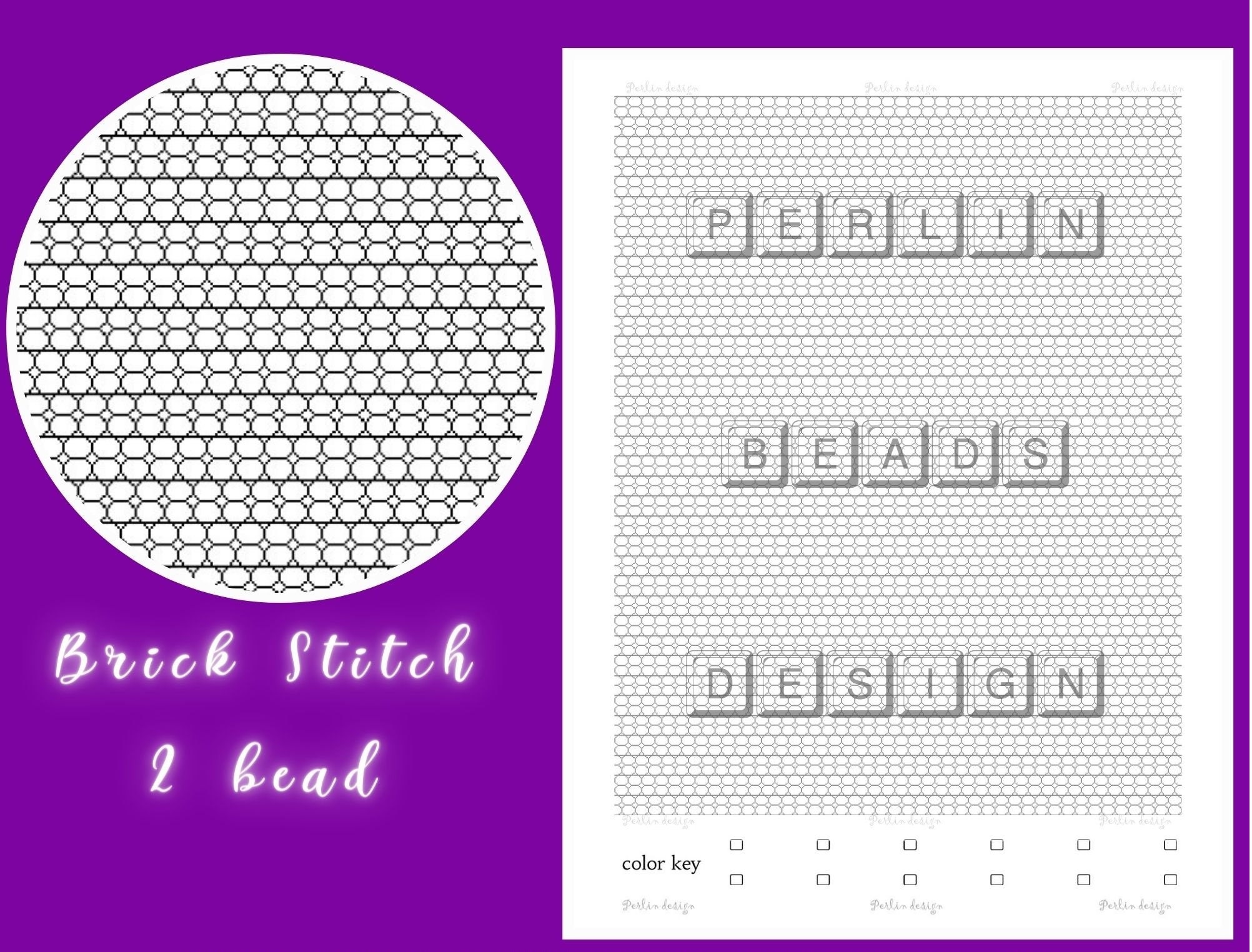 Brick Stitch 2 Bead. Seed Bead Pattern. Graphing Paper for Beading ...