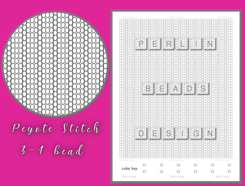 Peyote Stitch 5 Types of Pattern for Round Beads. Set of Graphic Paper ...