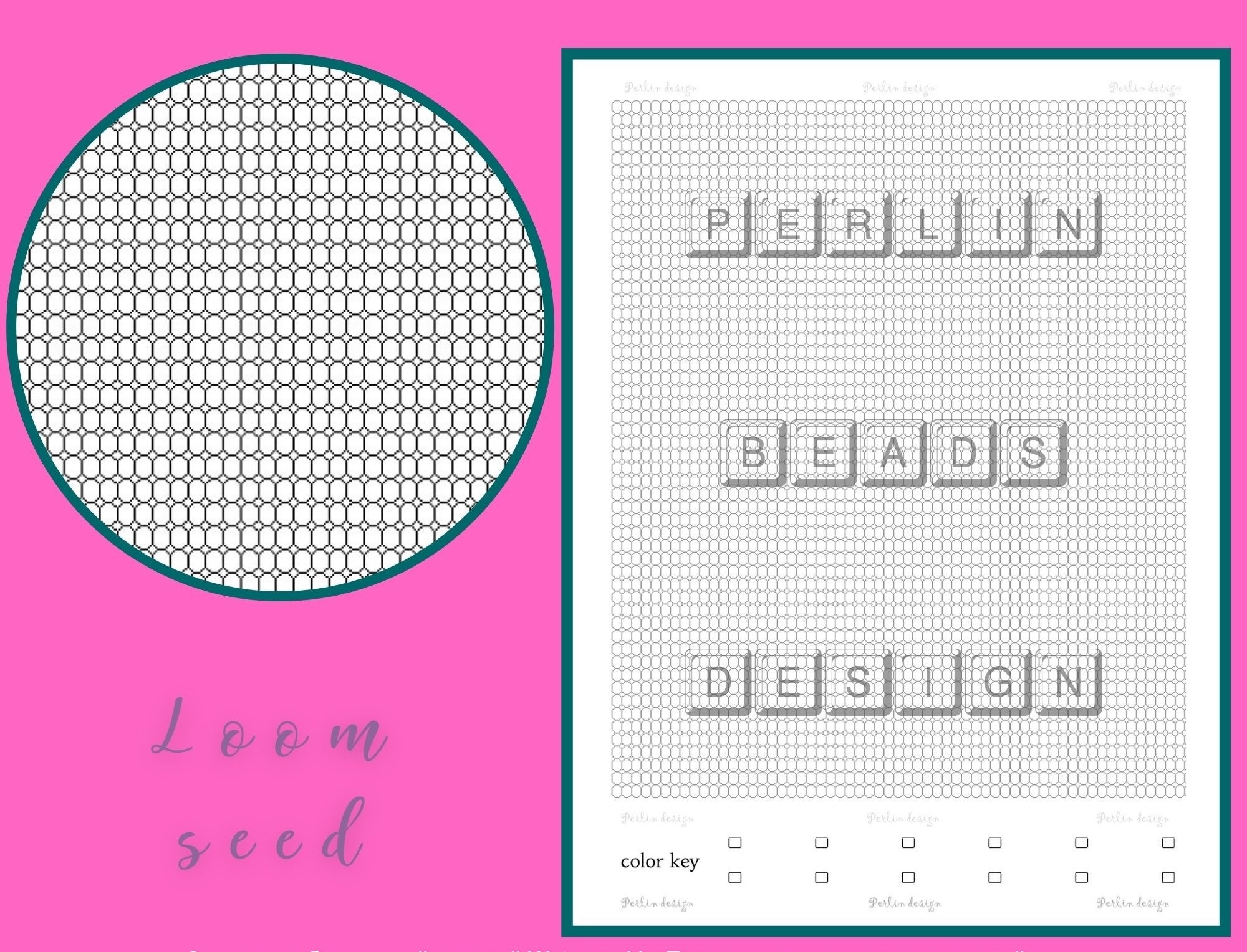 Loom Stitch. 2 Sheet of Pattern for Round and Cylindrical Beads. Set of ...