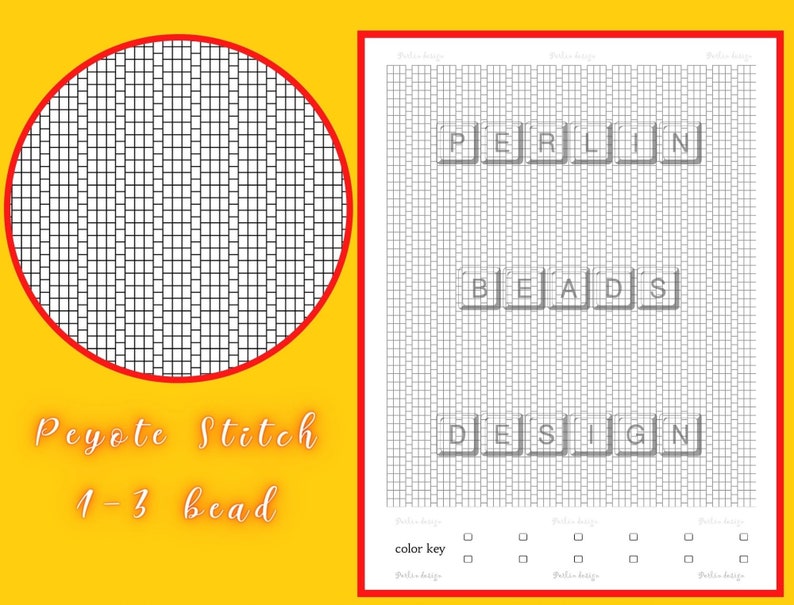 Peyote Stitch 5 Types of Pattern for Cylindrical Beads. Set of Graphic ...