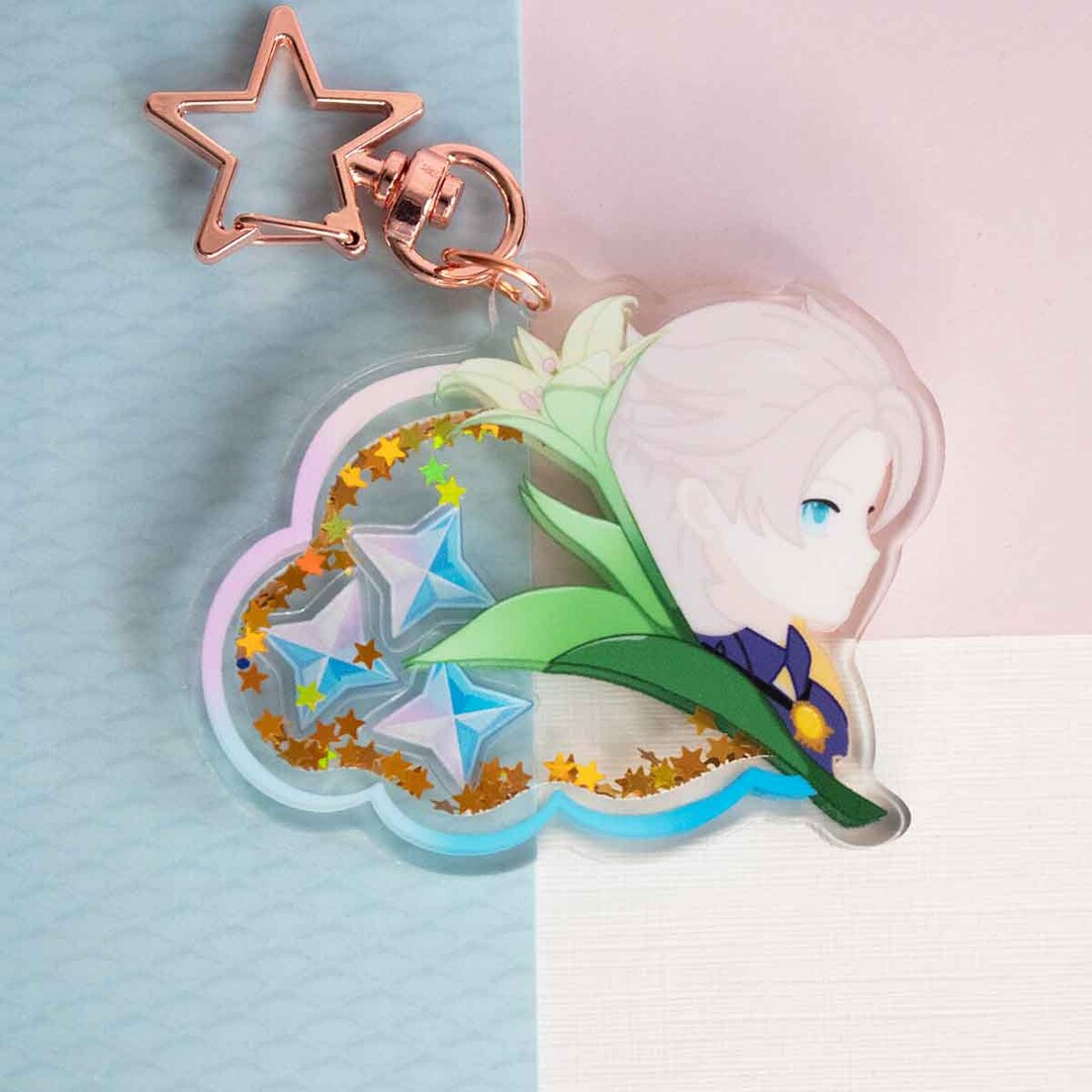 Genshin Impact Albedo Shaker Keychain Shakable Primogems - Etsy
