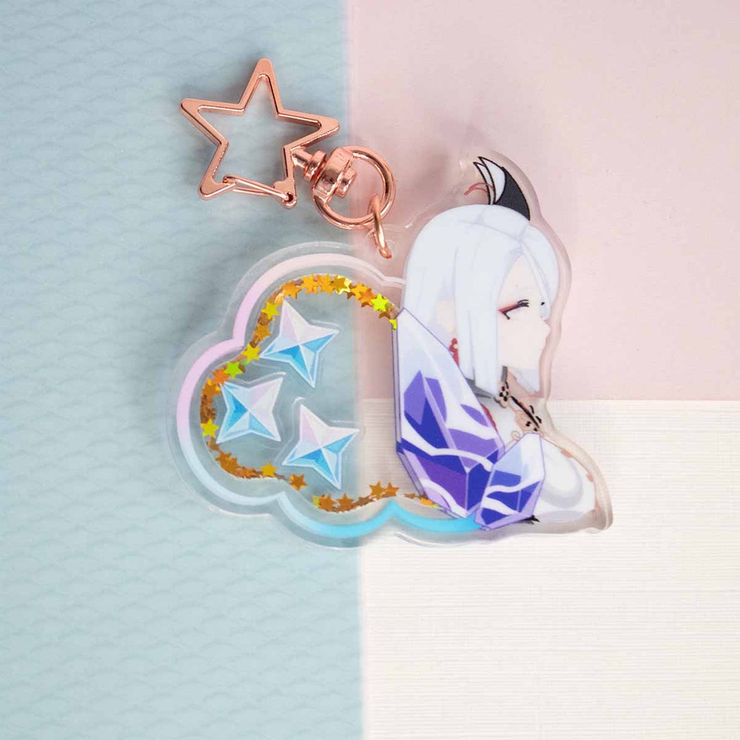 Genshin Impact Shenhe Shaker Keychain Shakable Primogems Inside - Etsy