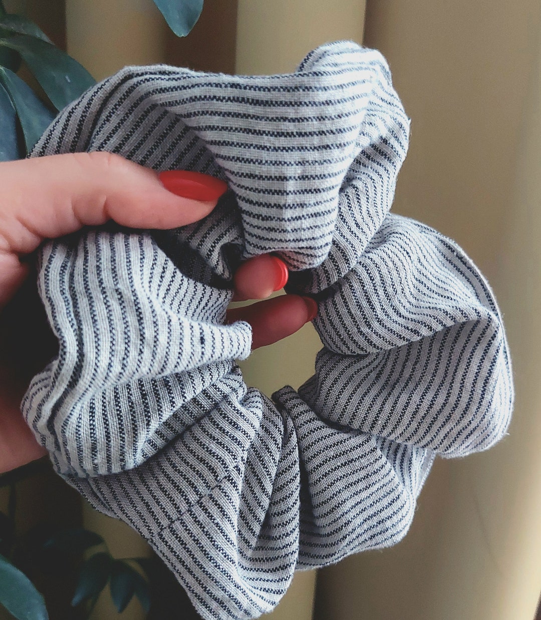 Linen Oversize Scrunchie Large Hair Elastic Linen Hair Tie Minimalist ...