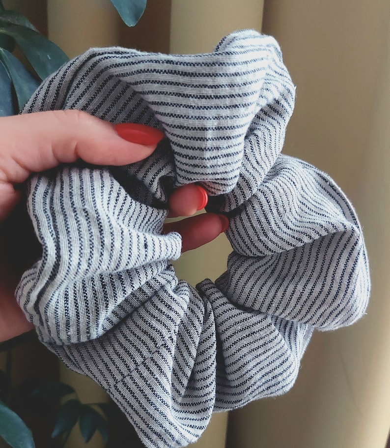 Linen Oversize Scrunchie Large Hair Elastic Linen Hair Tie Minimalist ...