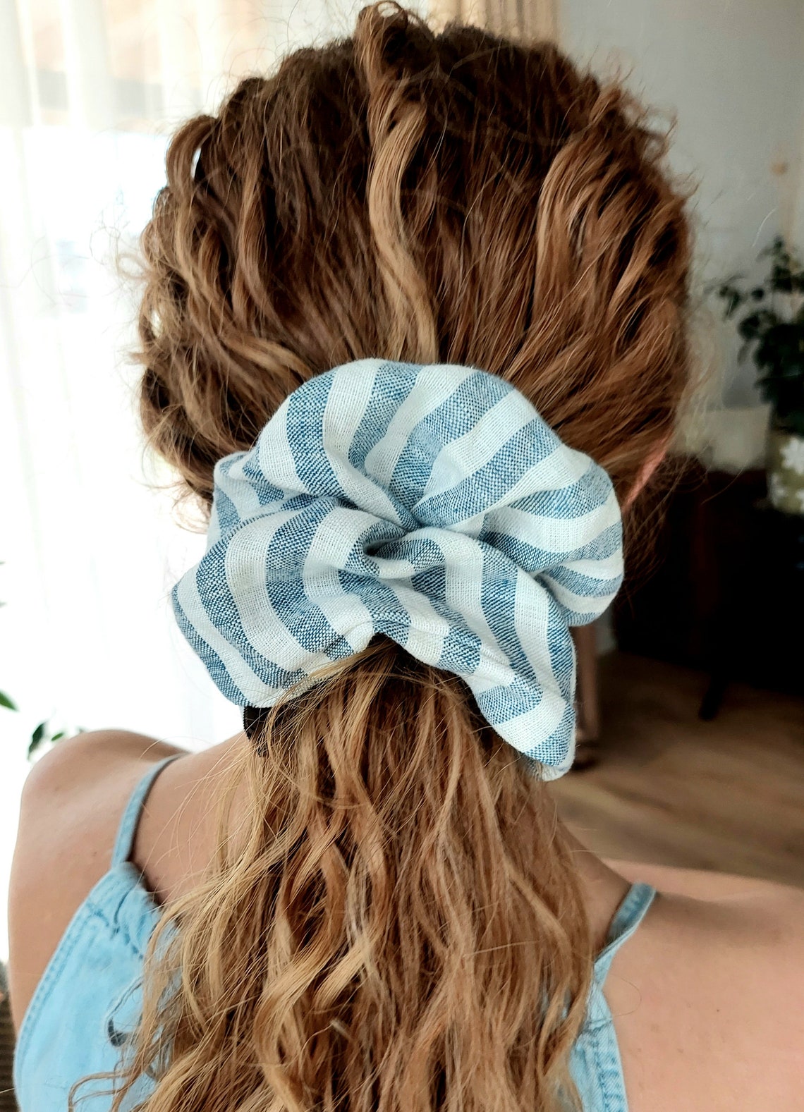 Linen Fabric Scrunchie Oversized Scrunchies Minimalist XXL Scrunchie ...