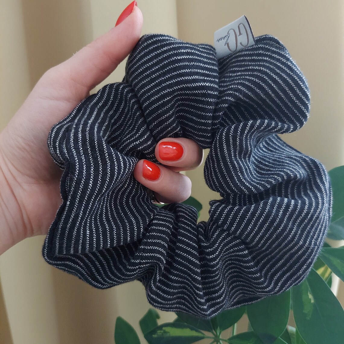Linen Fabric Scrunchie Oversized Scrunchies Minimalist XXL Scrunchie ...