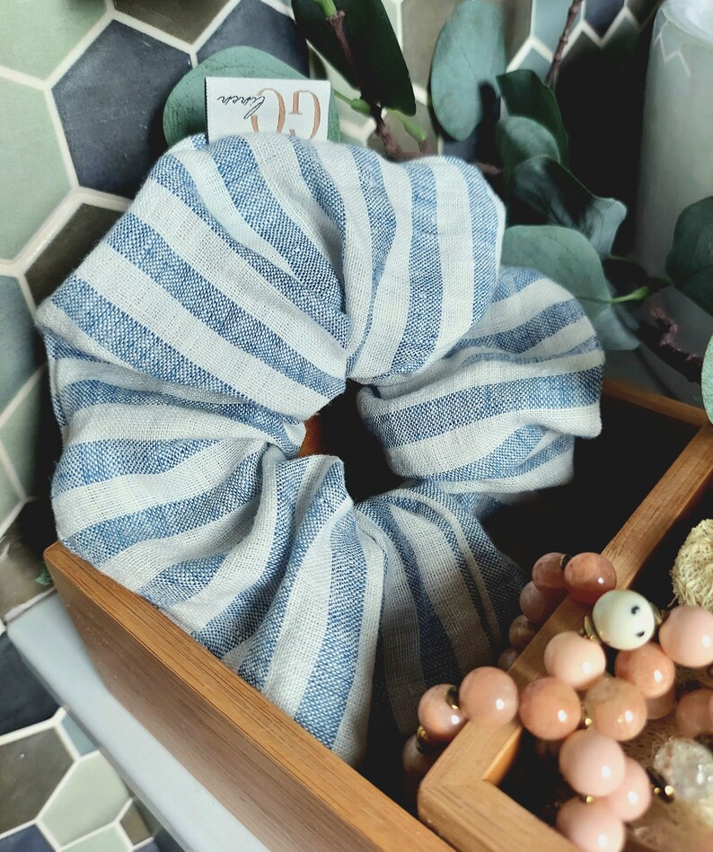 Linen Fabric Scrunchie Oversized Scrunchies Minimalist XXL Scrunchie ...
