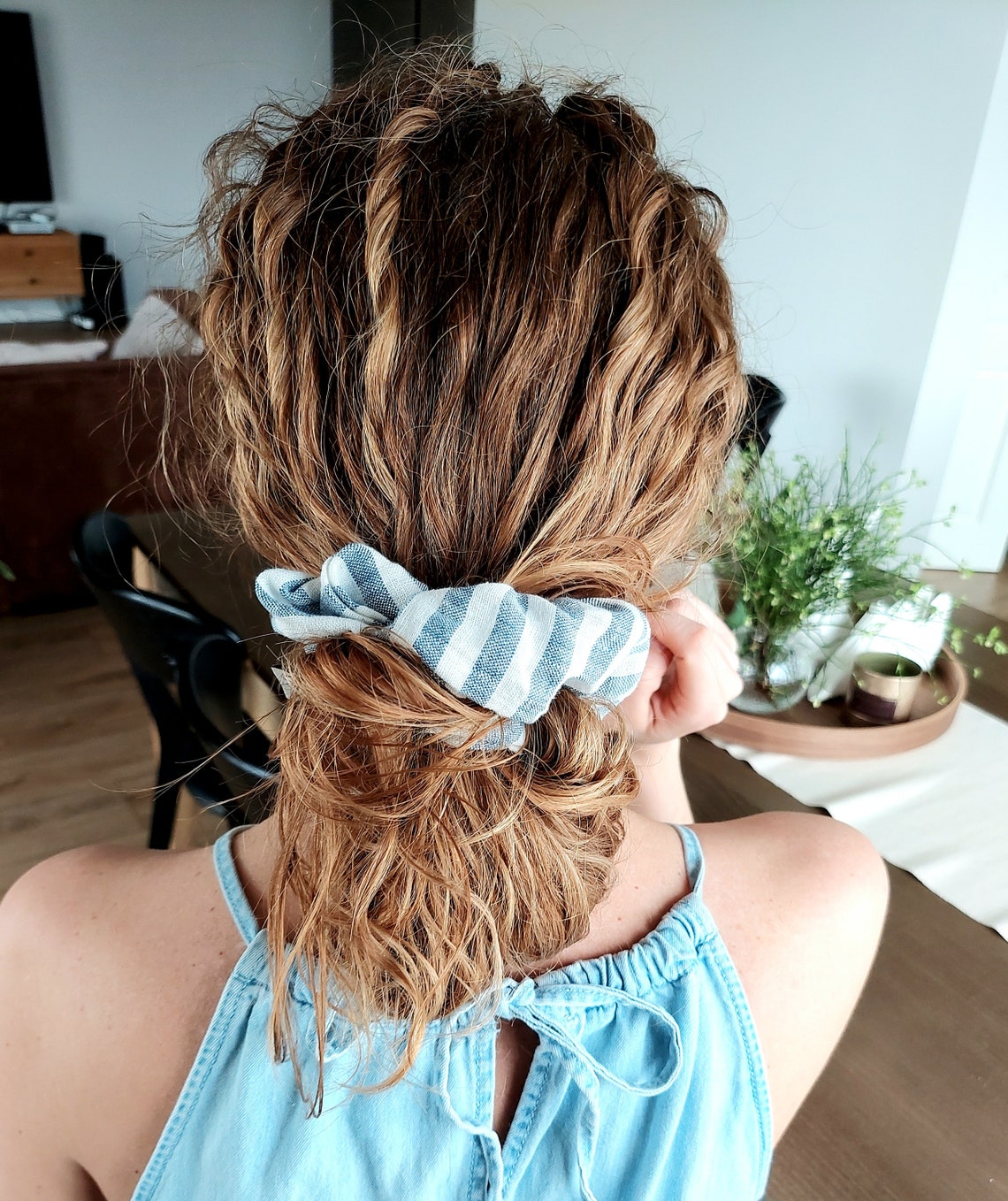 Linen Fabric Scrunchie Oversized Scrunchies Minimalist XXL Scrunchie ...