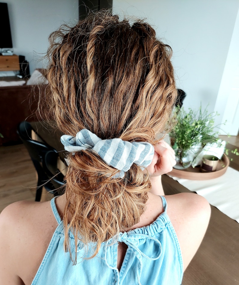 Linen Fabric Scrunchie Oversized Scrunchies Minimalist XXL Scrunchie ...