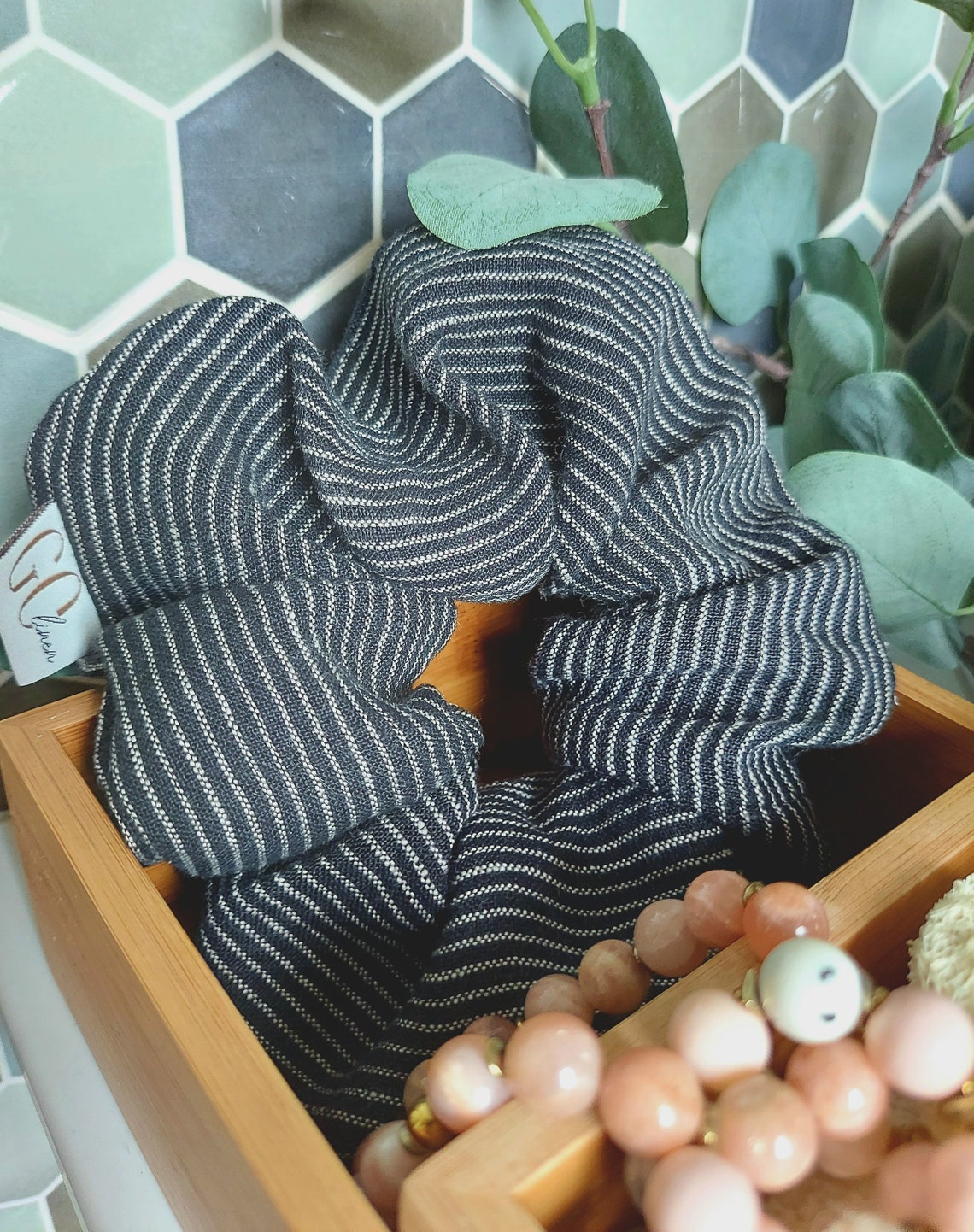 Linen Fabric Scrunchie Oversized Scrunchies Minimalist XXL Scrunchie ...