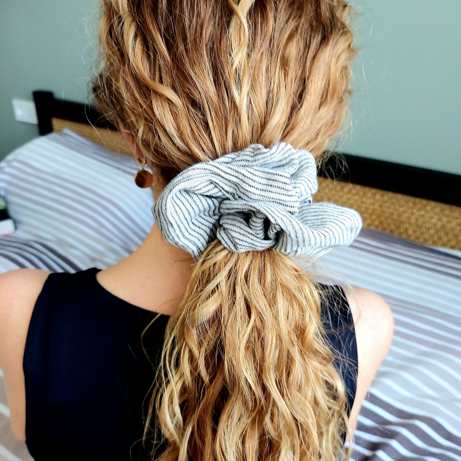 Linen Oversize Scrunchie Large Hair Elastic Linen Hair Tie Minimalist ...