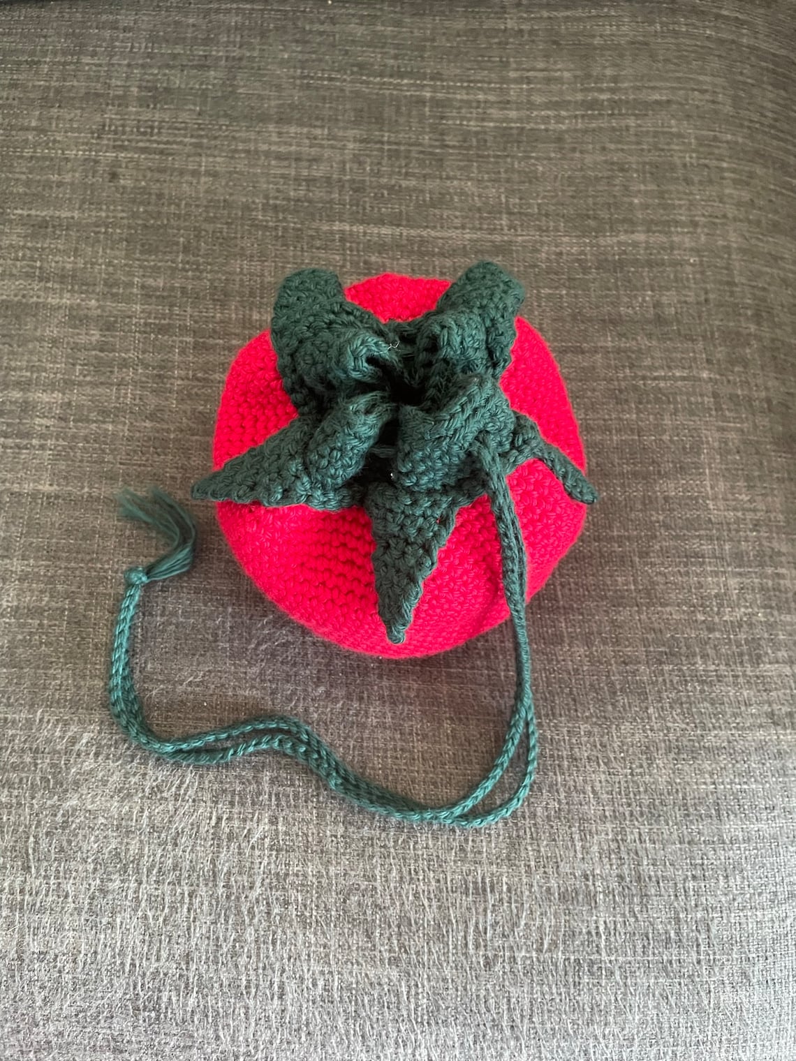 Tomato Fruit Drawstring Bag Crochet Pattern | No-sew Pouch Pattern for ...
