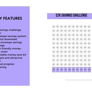 Money Saving Challenge Printable 2k Saving Tracker Money Saving ...