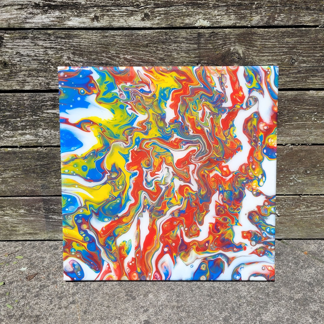 Perception- 12"x12" Acrylic Pour Painting - Etsy