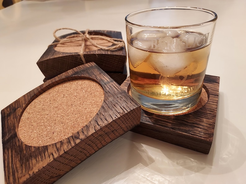 Whiskey Coasters | Bourbon Barrel | Whiskey Barrel Stave Coasters ...