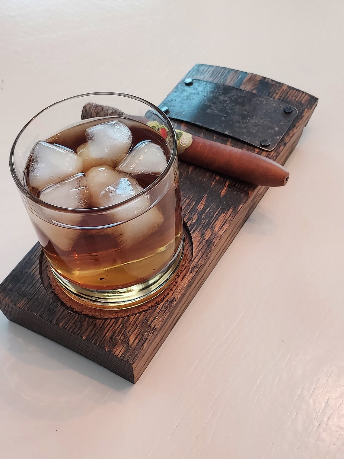Whiskey Barrel Cigar and Whiskey Butler, Whiskey Coaster, Bourbon ...