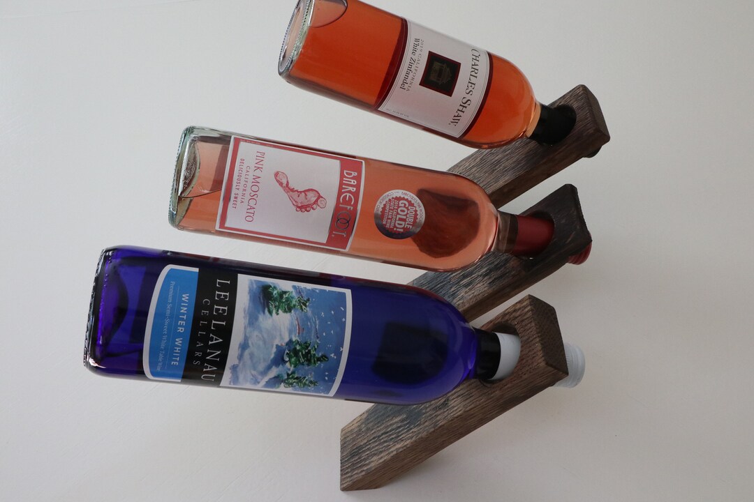 Handmade Anti-gravity Solid Oak / Barrel Stave Floating Wine Bottle ...