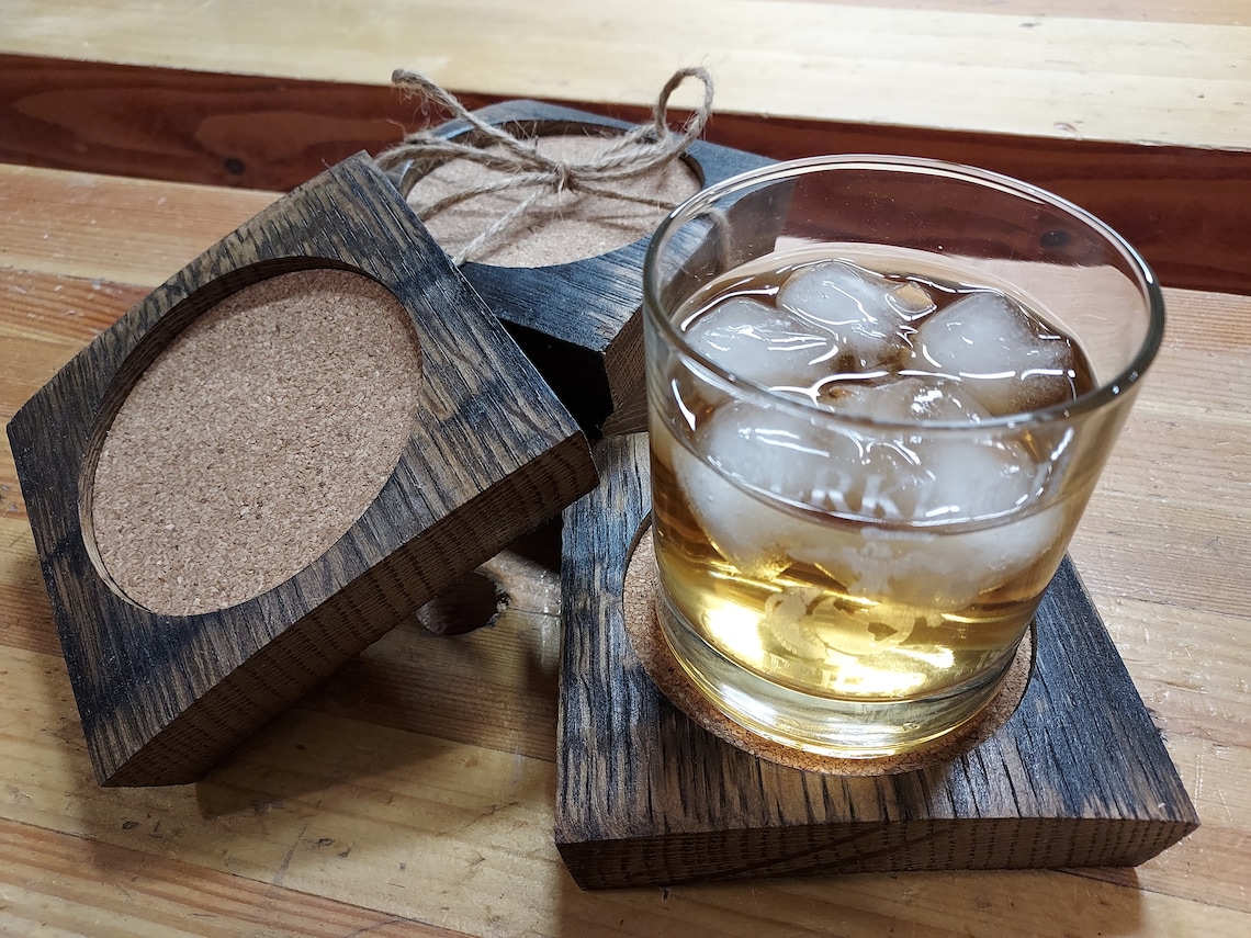 Whiskey Coasters | Bourbon Barrel | Whiskey Barrel Stave Coasters ...