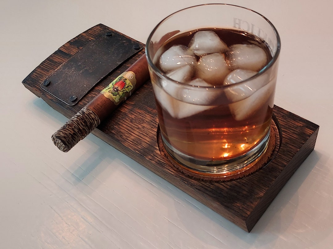 Whiskey Barrel Cigar and Whiskey Butler, Whiskey Coaster, Bourbon ...