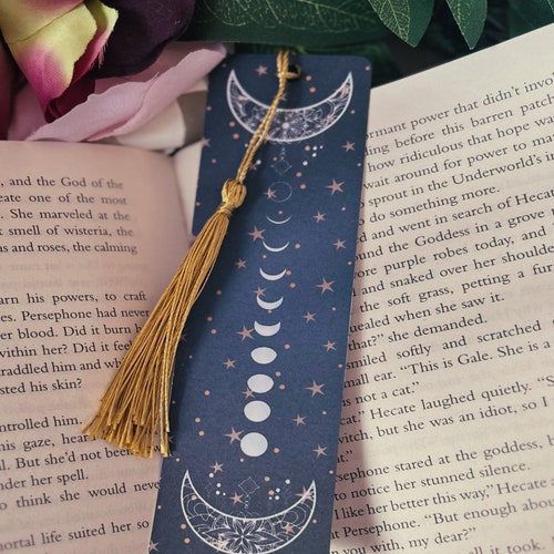 Crescent Moon Bookmark. Personalization Option. Smooth or - Etsy
