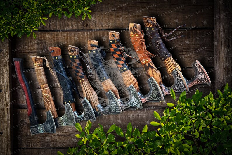 Viking Forged Axe RAGNAR, Viking Axe, Personalised Hatchet, Viking ...