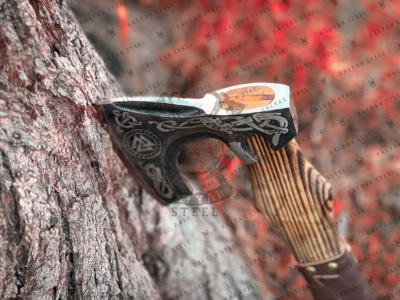 Viking Forged Axe Ragnar Viking Axe Personalised Hatchet Etsy