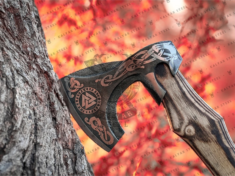 Viking Forged Axe RAGNAR Viking Axe Personalised Hatchet - Etsy