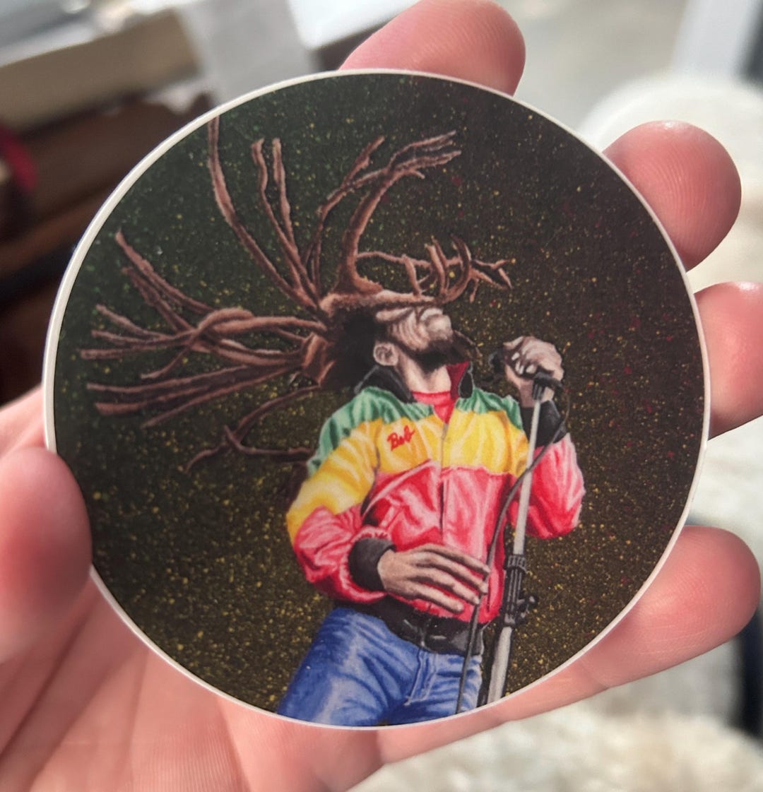 Sticker - “freedom Fighter” Bob Marley 3” Round - Etsy