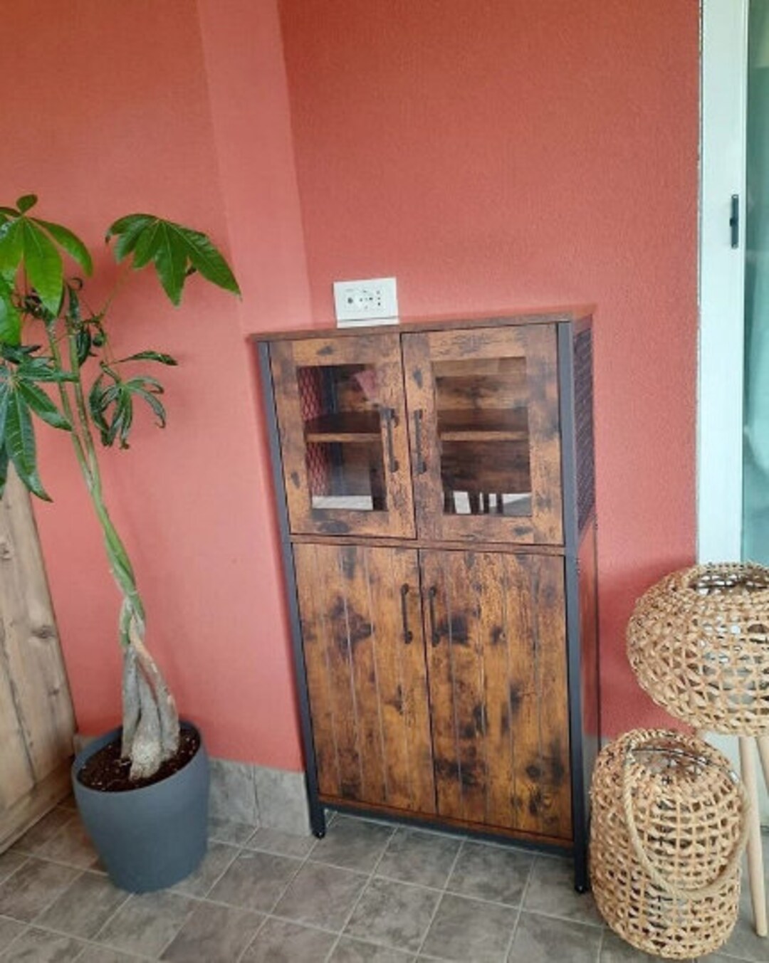 Industrial Vitrine Sideboard, Rustic Kitchen Cabinet, Industrial ...