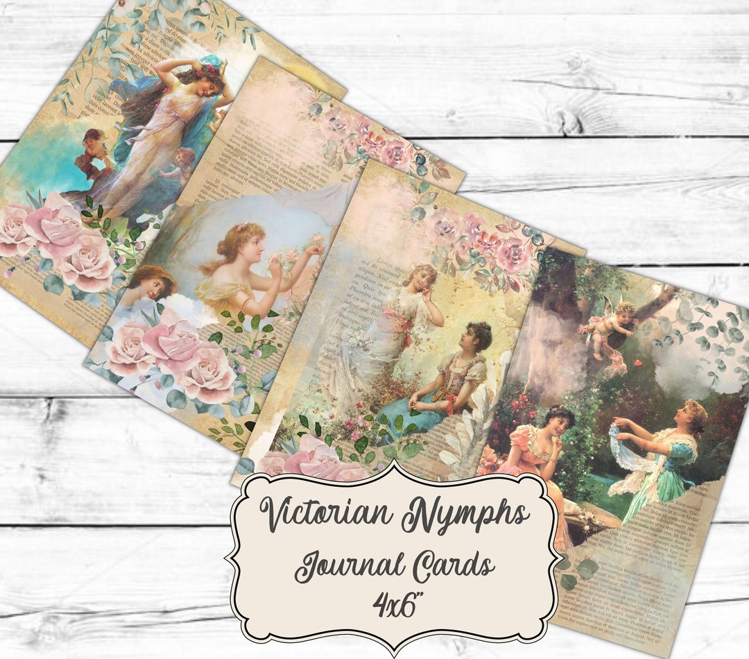 Victorian Journal Cards Nymphs Atc Cards Victorian Nymphs Etsy