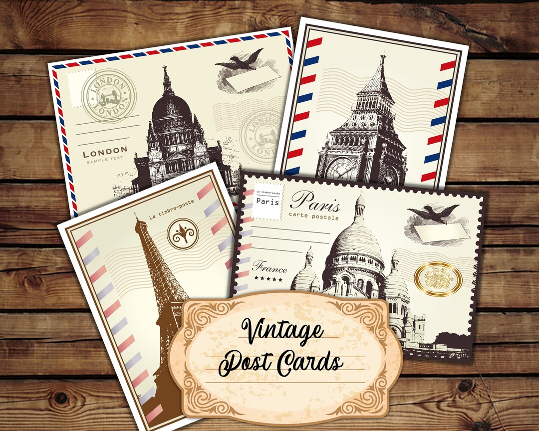Tarjetas postales vintage imprimibles tarjetas postales - Etsy España