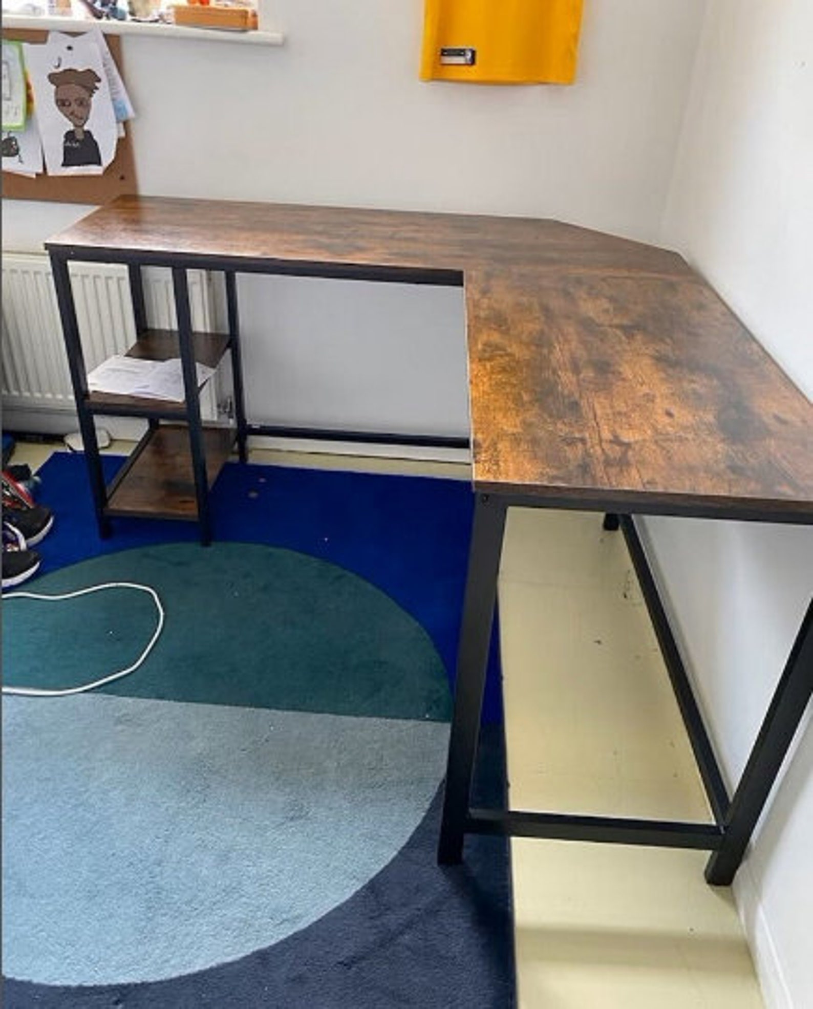 Industrial Corner Desk, L-shaped Computer Desk, Large Corner PC Desk ...