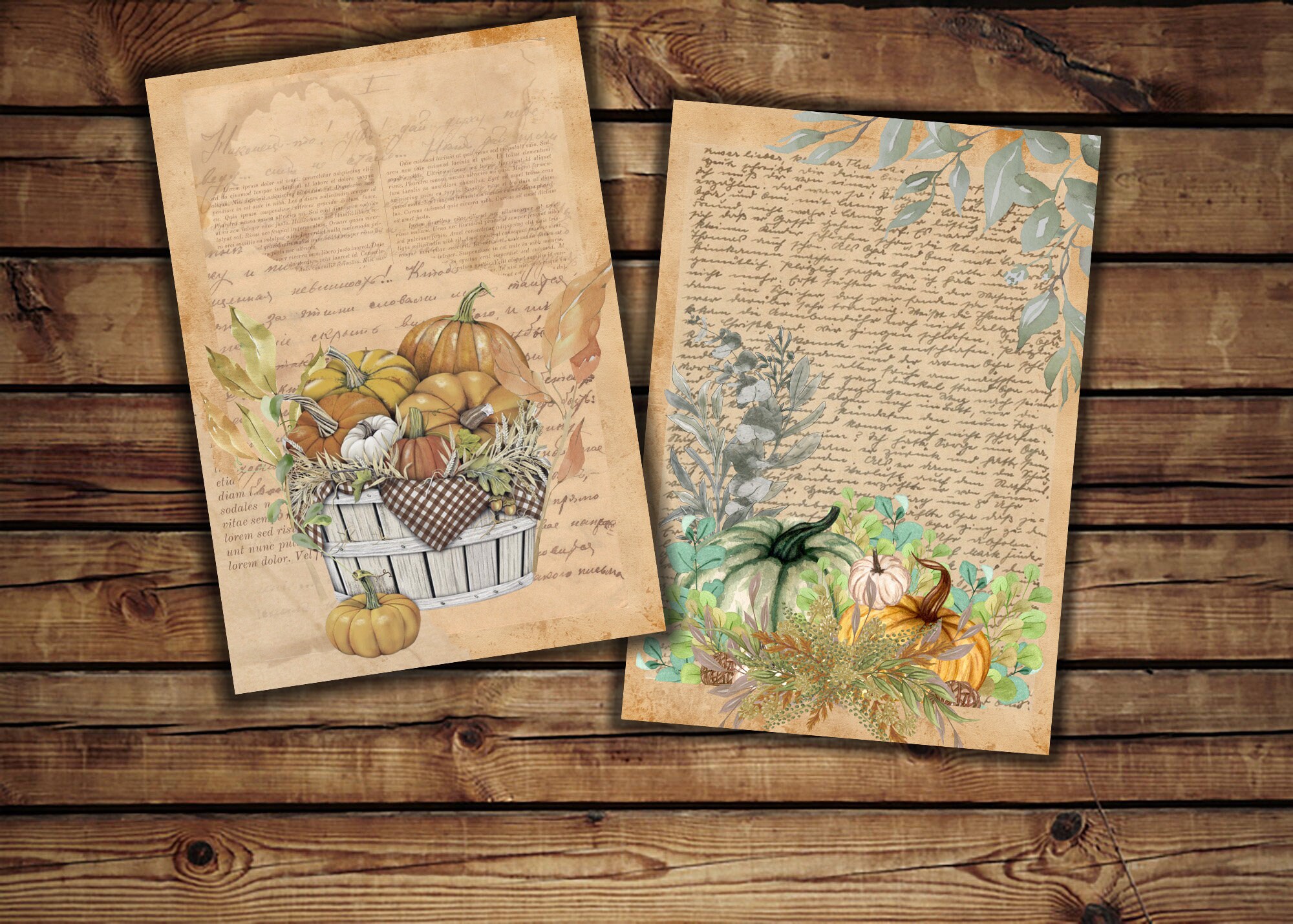 Printable Autumn Ephemera, Printable Pumpkin Ephemera, Vintage Fall ...