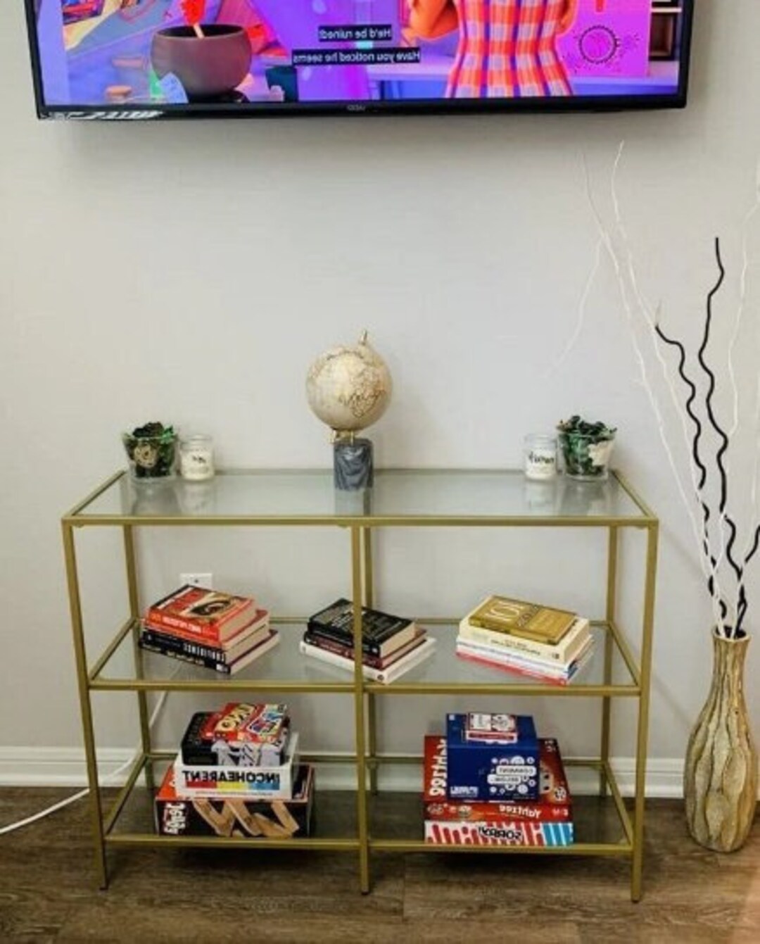 Golden Console Table, Luxury Entryway Table, Hollywood Regency Hall ...