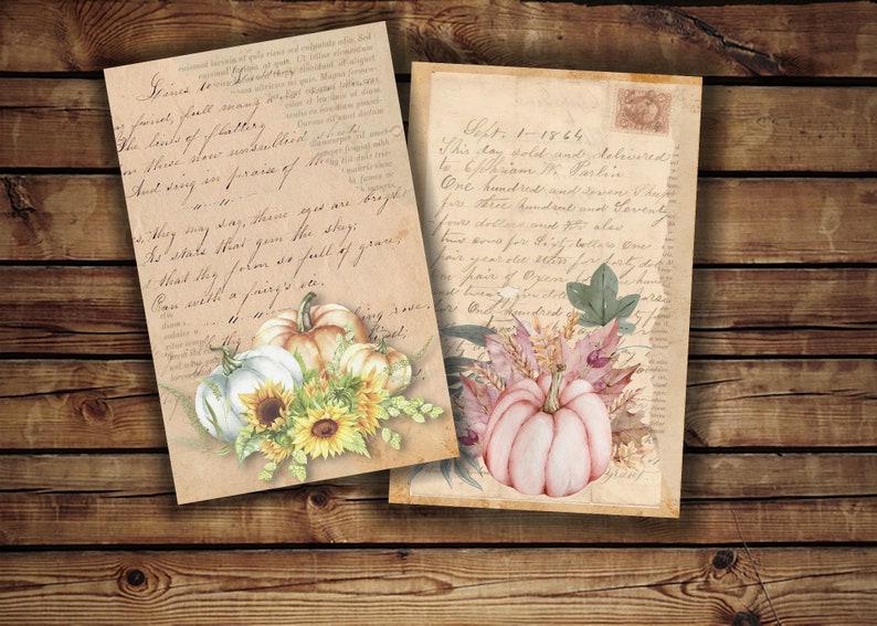 Printable Autumn Ephemera, Printable Pumpkin Ephemera, Vintage Fall ...