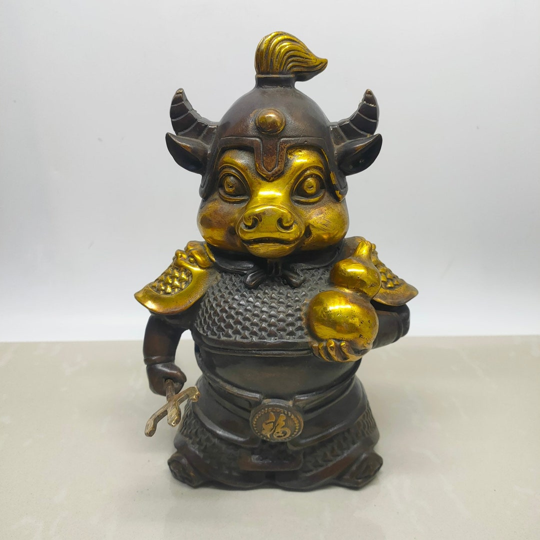 China's Antique Copper Bull Demon King Statue Sculpture - Etsy