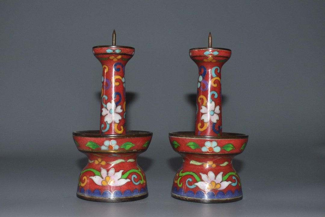 Cloisonne Wax Platform Decoration a Pairunique - Etsy