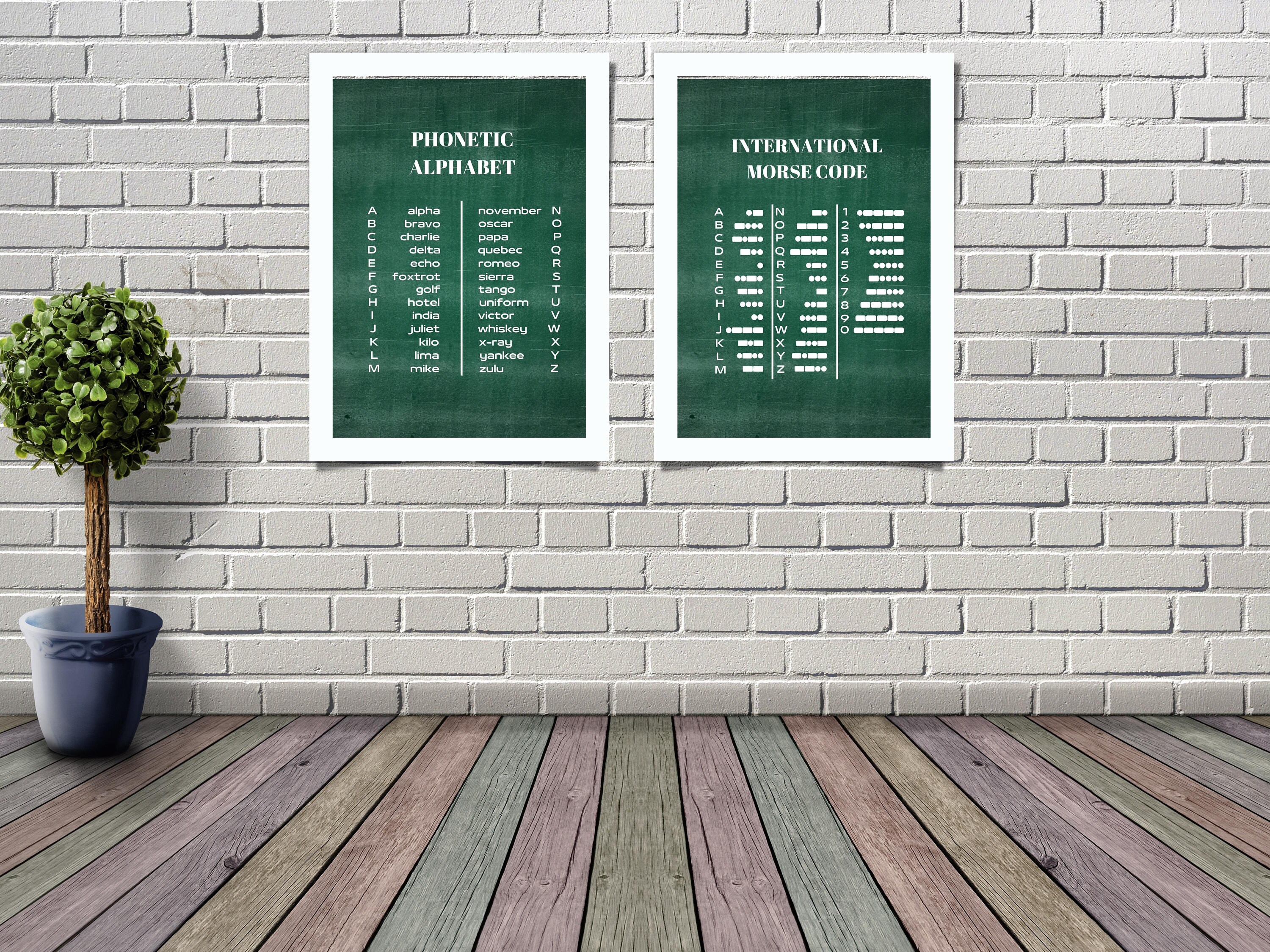 Morse Code & Phonetic Alphabet Wall Art, Morse Code Learn, Morse Code ...